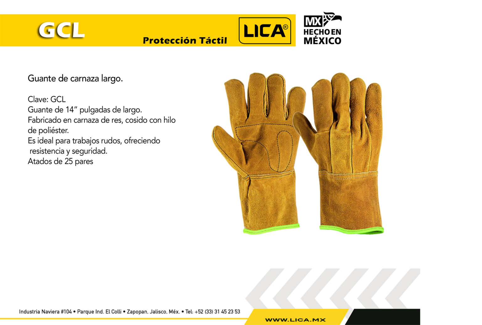 Guante de carnaza largo Mod. GCL | LICA